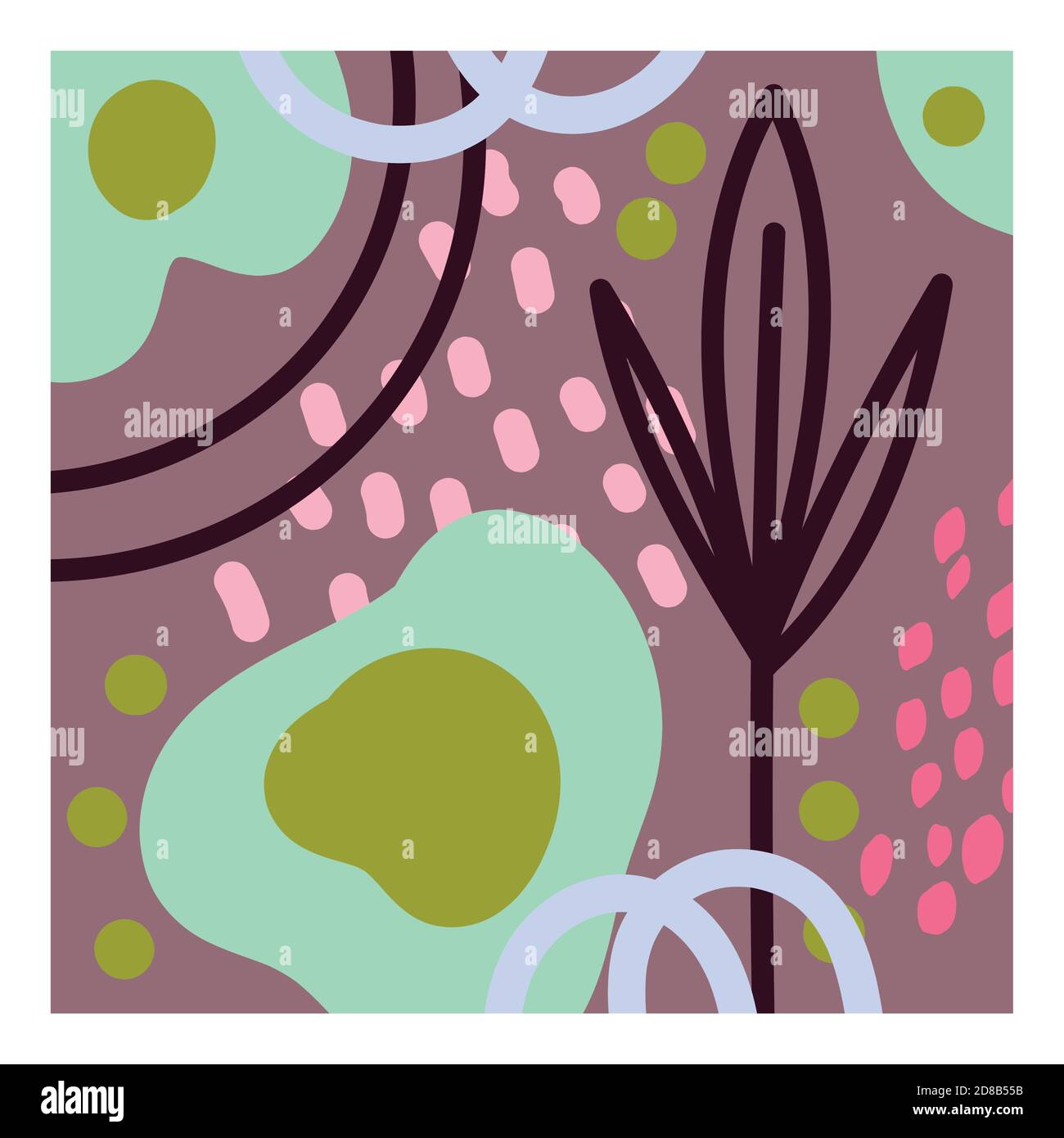 doodle contemporary pattern seamless decoration abstract shapes vector ...