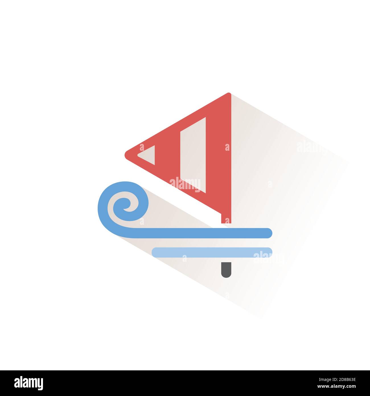 Wind direction and flag. Isolated color icon. Weather glyph vector ...
