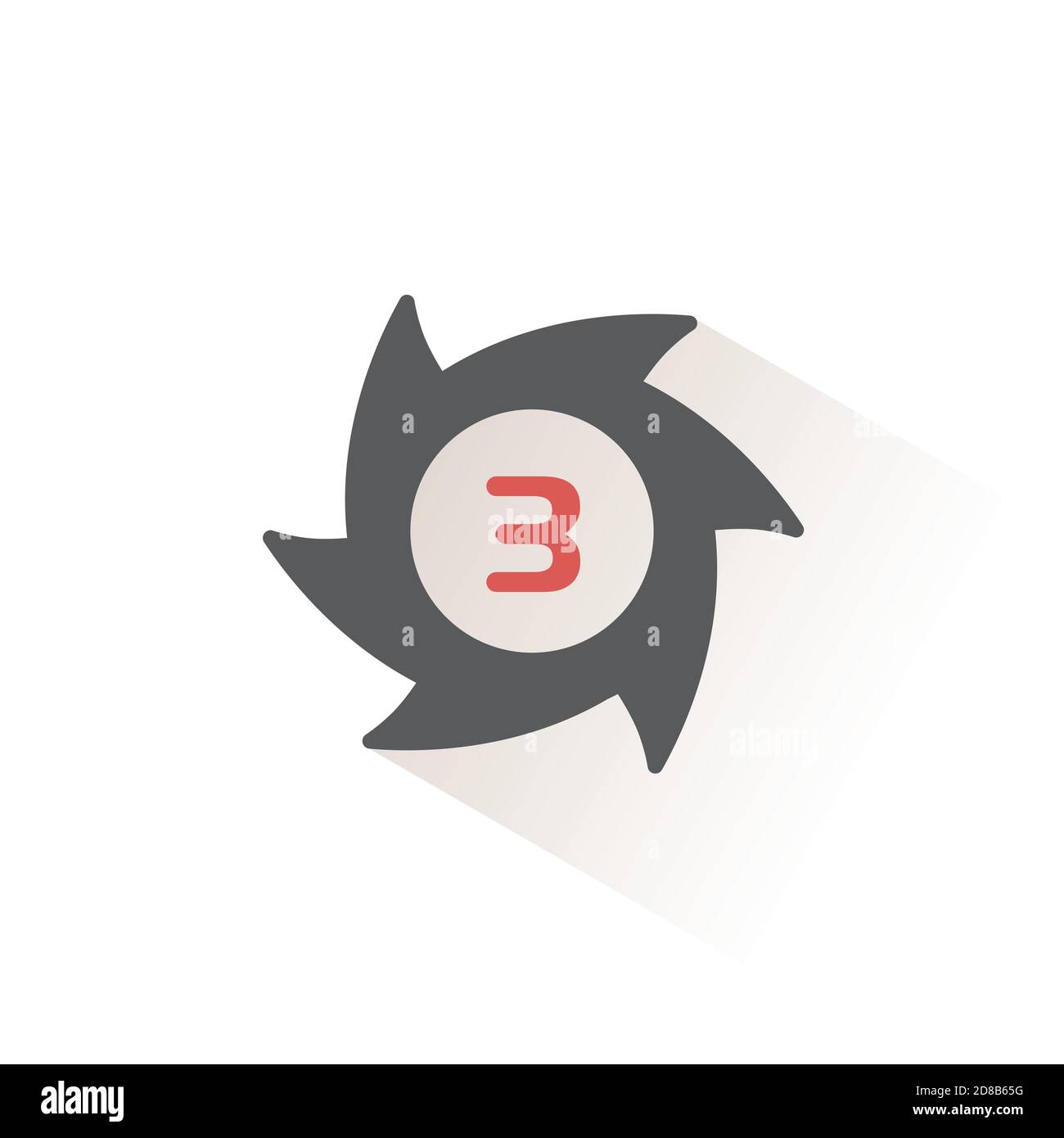 Hurricane. Category three. Thrid rate. Isolated color icon. Weather and ...