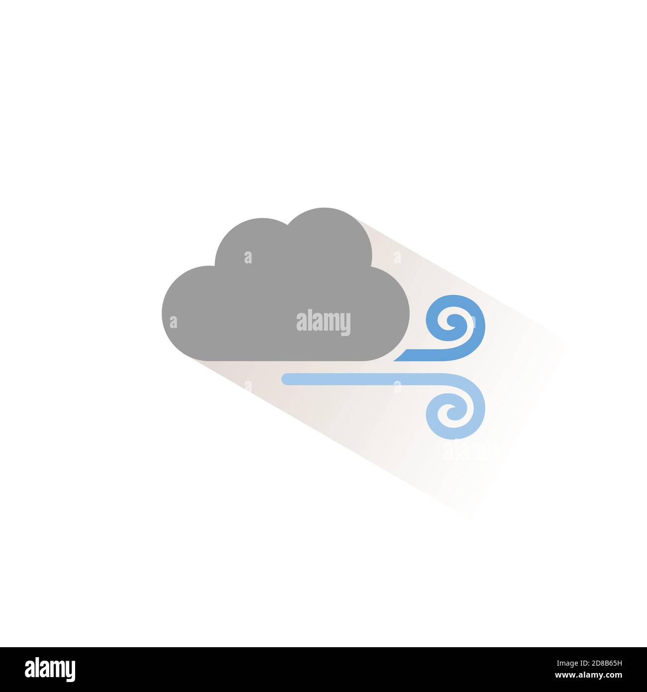Wind and cloud. Isolated color icon. Weather glyph vector illustration ...