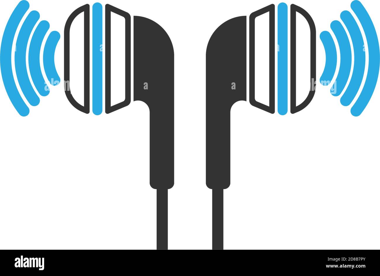 Earphone, earbuds icon flat design vector Stock Vector Image & Art - Alamy