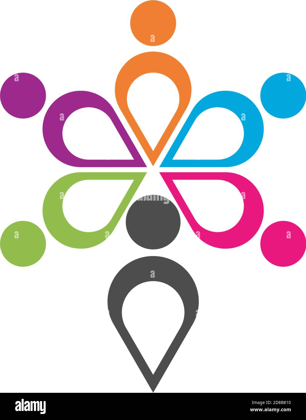 Community, network and social logo design template vector Stock Vector ...