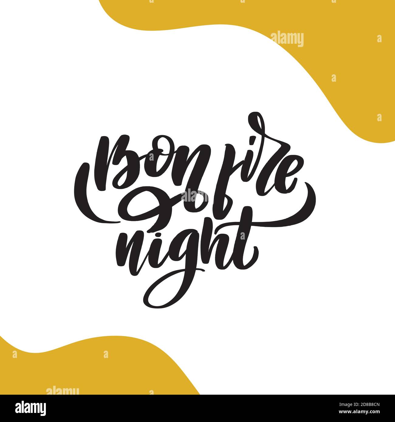 Bonfire Night Hand Lettering Inscription. Graphic Calligraphy Stock ...
