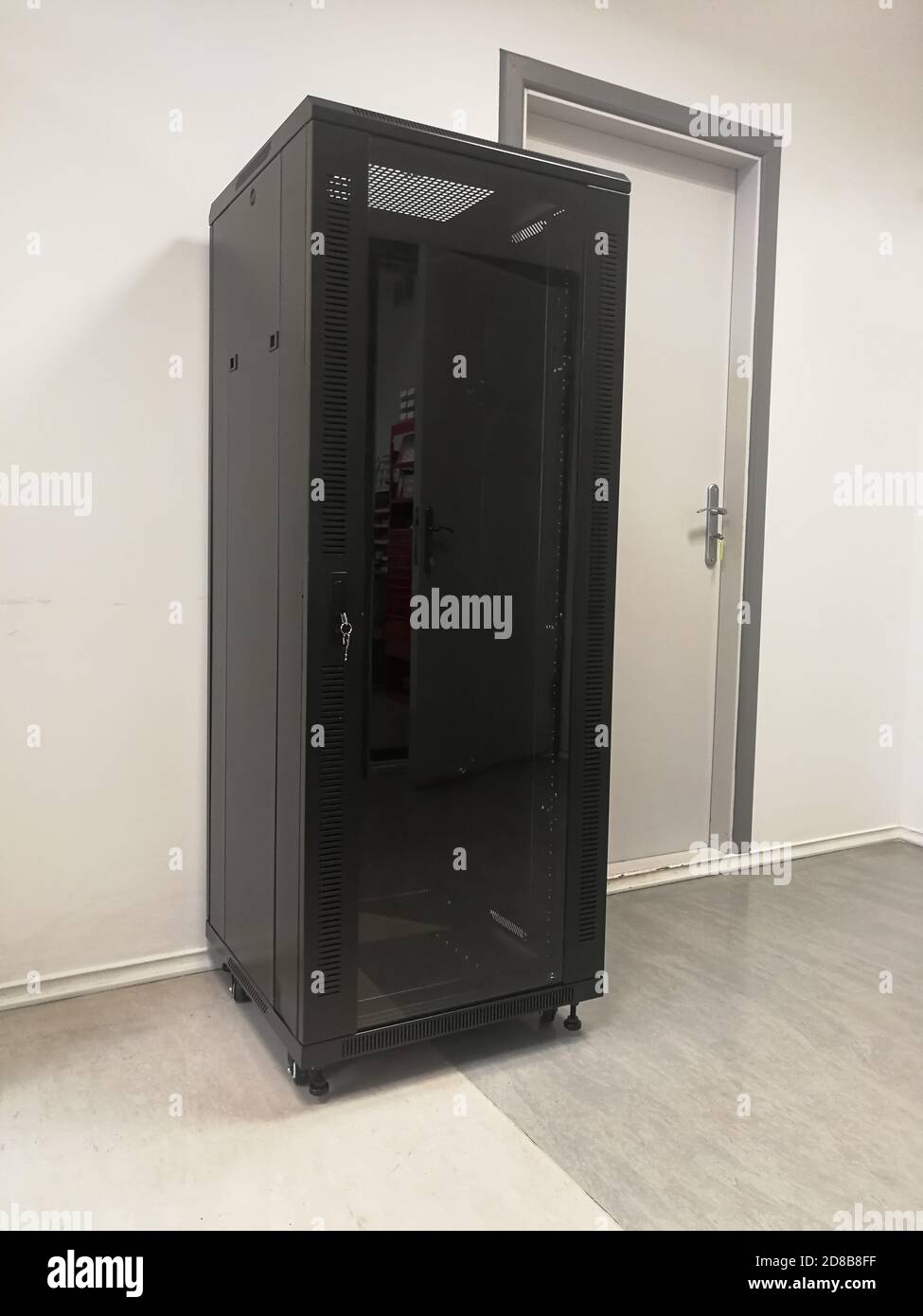 Empty 19'' industrial rack (19-inch rack) for telecommunication ...