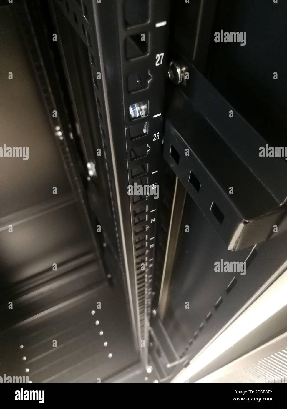 Close up of fragment of 19'' industrial rack (19-inch rack) for ...