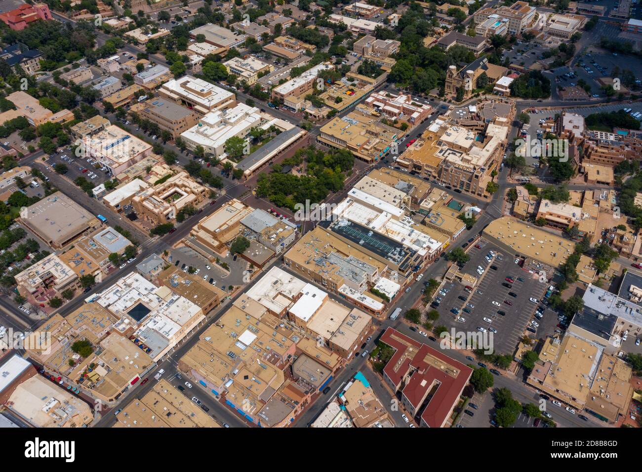 Aerial view downtown Santa Fe, New Mexico, USA Stock Photo - Alamy