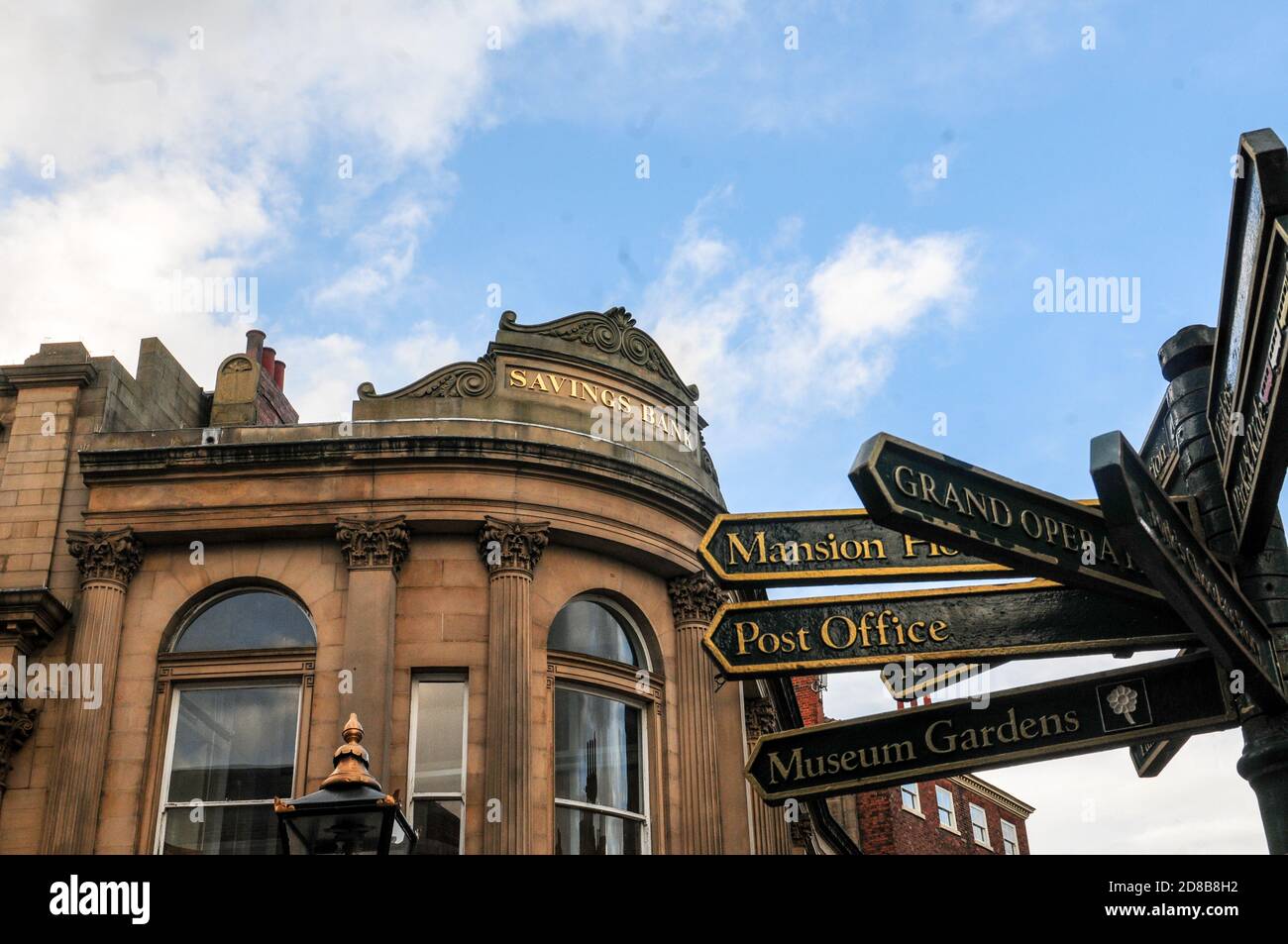york, UK, england, 25-10-2020, city street information sign for ...