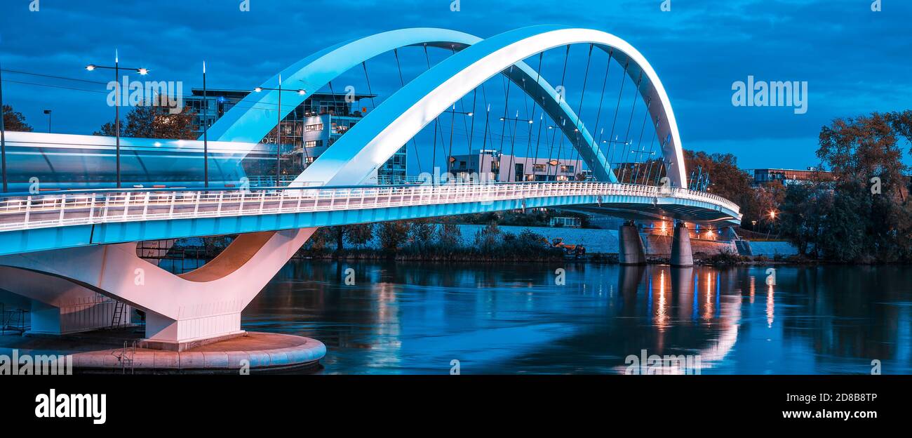Panoramic view of famous bridge in Lyon, France Stock Photo - Alamy