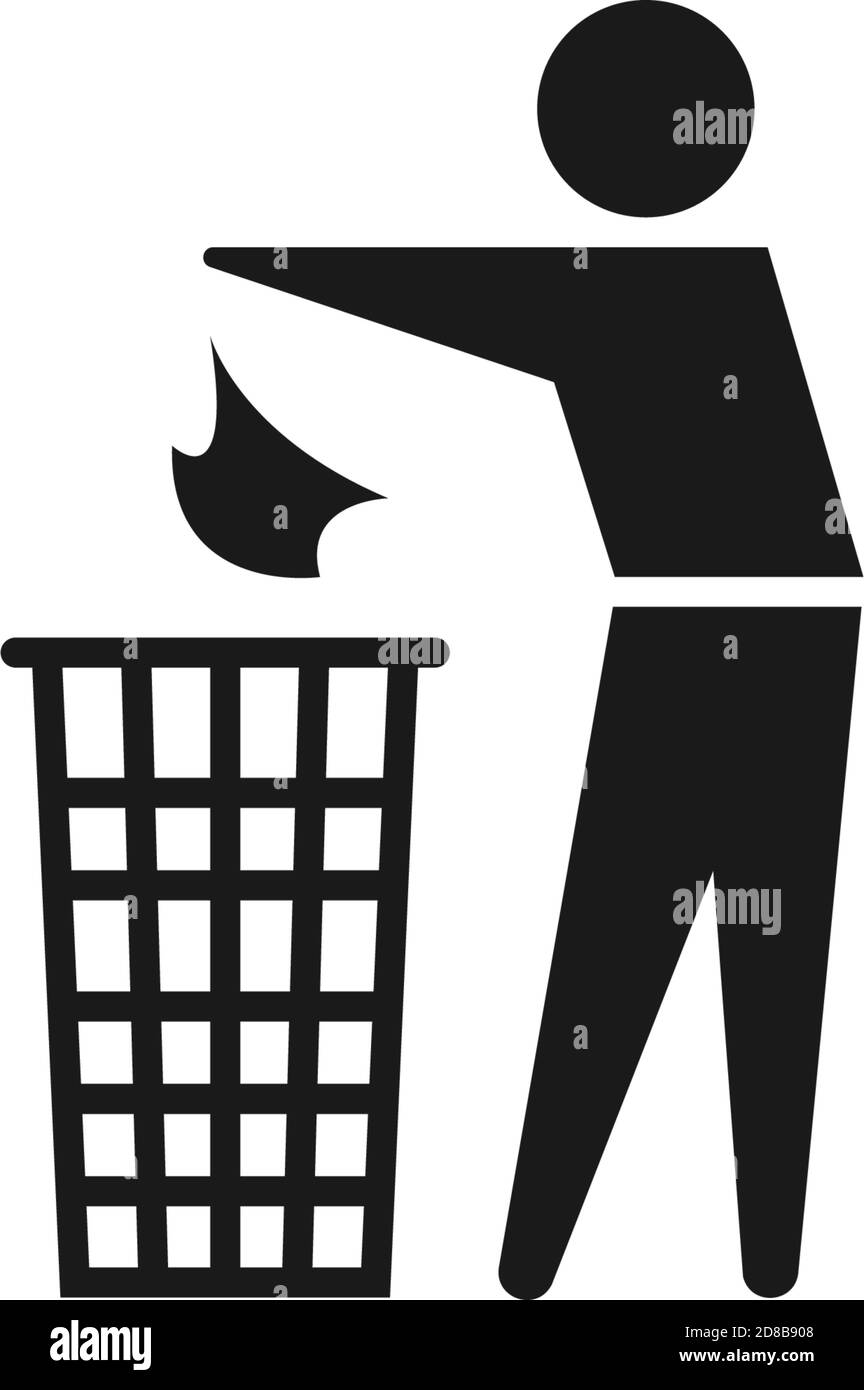 Trash and man icon vector illustration Stock Vector Image & Art - Alamy