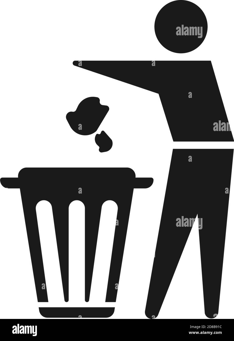 Trash and man icon vector illustration Stock Vector Image & Art - Alamy