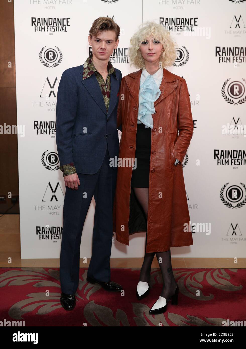 Actor Thomas Brodie-Sangster and Gzi Wisdom arriving for the gala UK ...