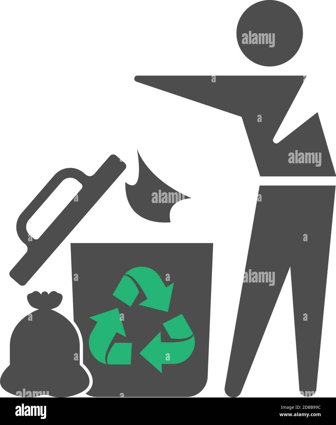 Trash and man icon vector illustration Stock Vector Image & Art - Alamy