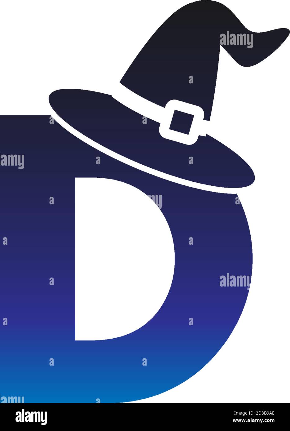 Letter D witch hat concept design Illustrator Stock Vector Image & Art ...