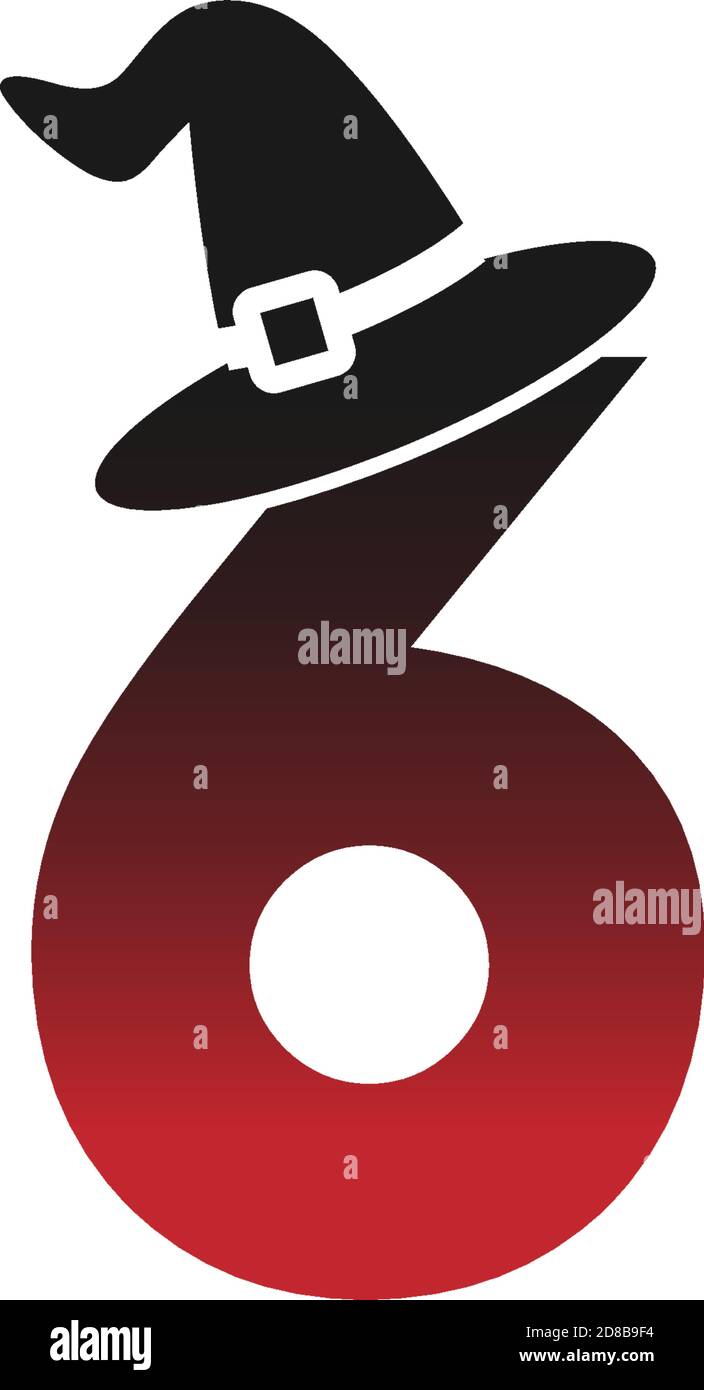 Number 6 witch hat concept design Illustrator Stock Vector Image & Art ...
