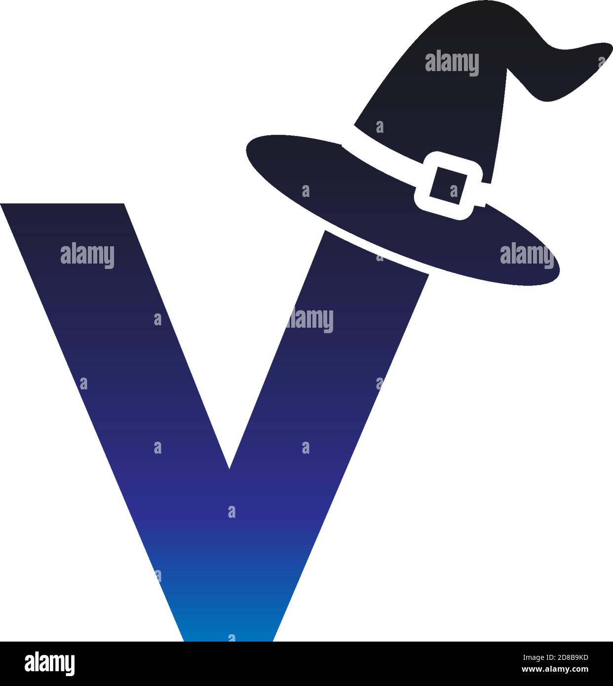 Letter V witch hat concept design Illustrator Stock Vector Image & Art ...