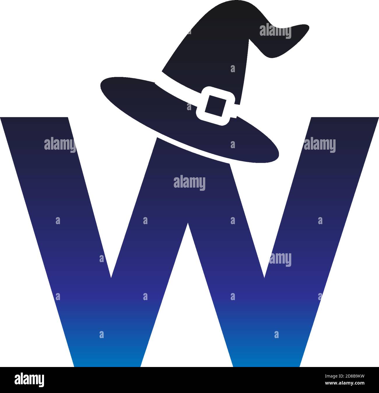 Letter W witch hat concept design Illustrator Stock Vector Image & Art ...