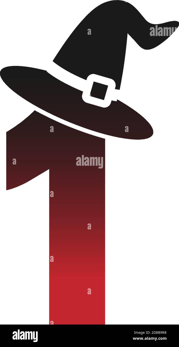 Number 1 witch hat concept design Illustrator Stock Vector Image & Art ...