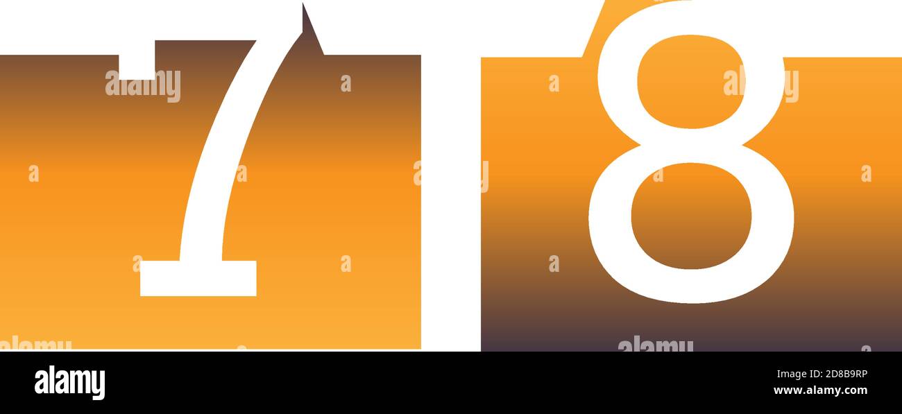 Numbers 7,8 on the square icon template vector Stock Vector Image & Art ...