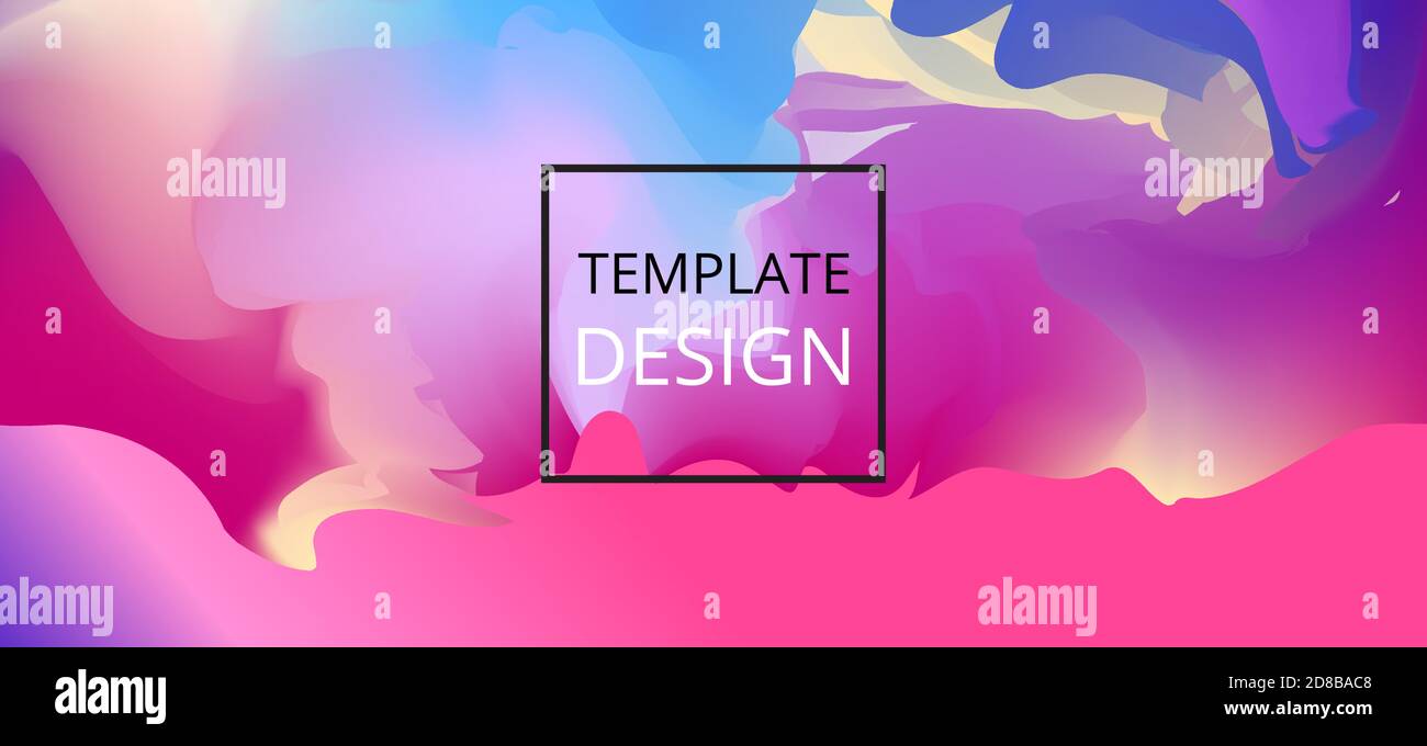 Design template. Beautiful pink and blue liquid abstract background for ...
