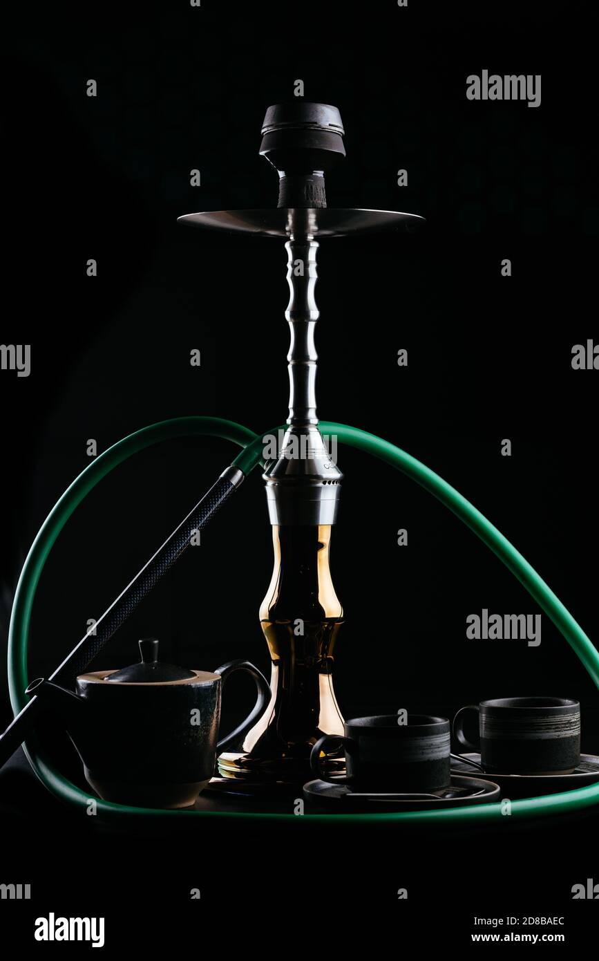 handmade hookah on a black background Stock Photo - Alamy
