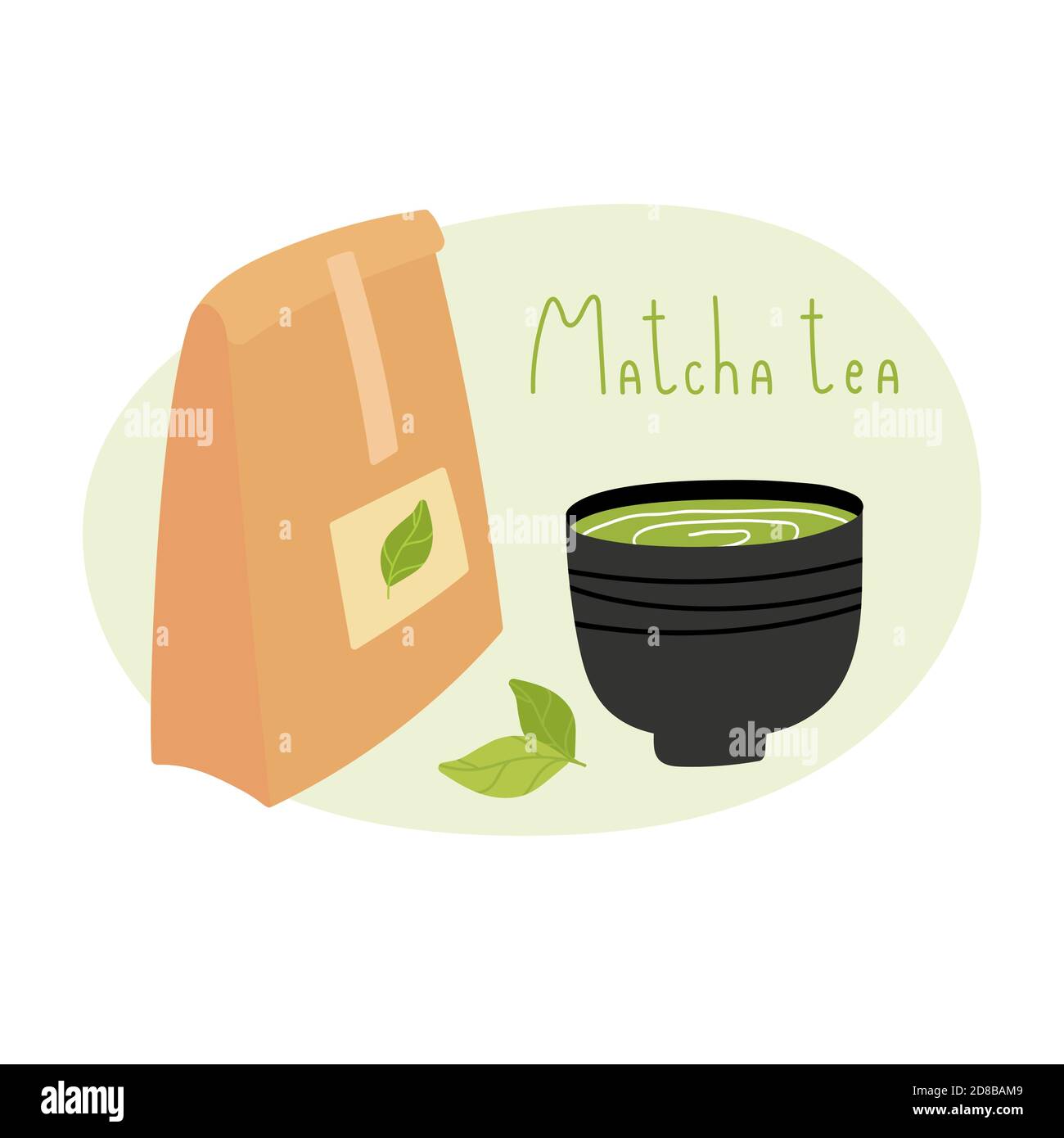 Matcha green powder bamboo Stock Vector Images - Alamy