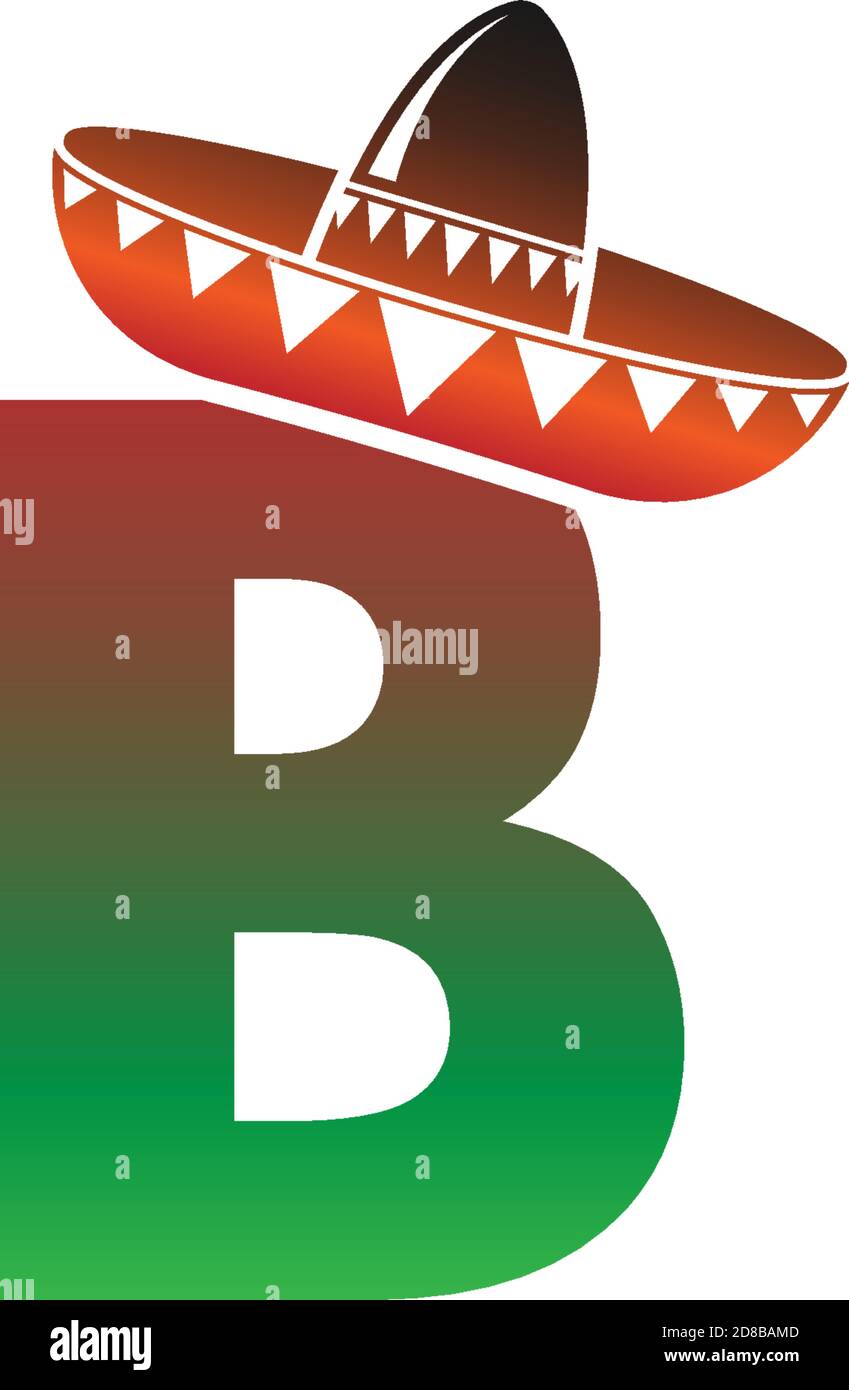 Letter B Mexican hat concept design illustration Stock Vector Image ...
