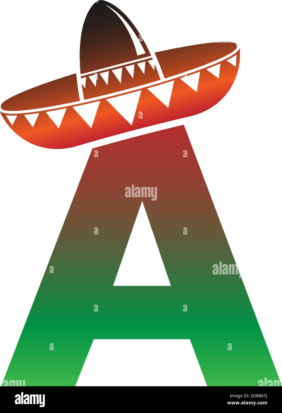 Letter A Mexican hat concept design illustration Stock Vector Image ...