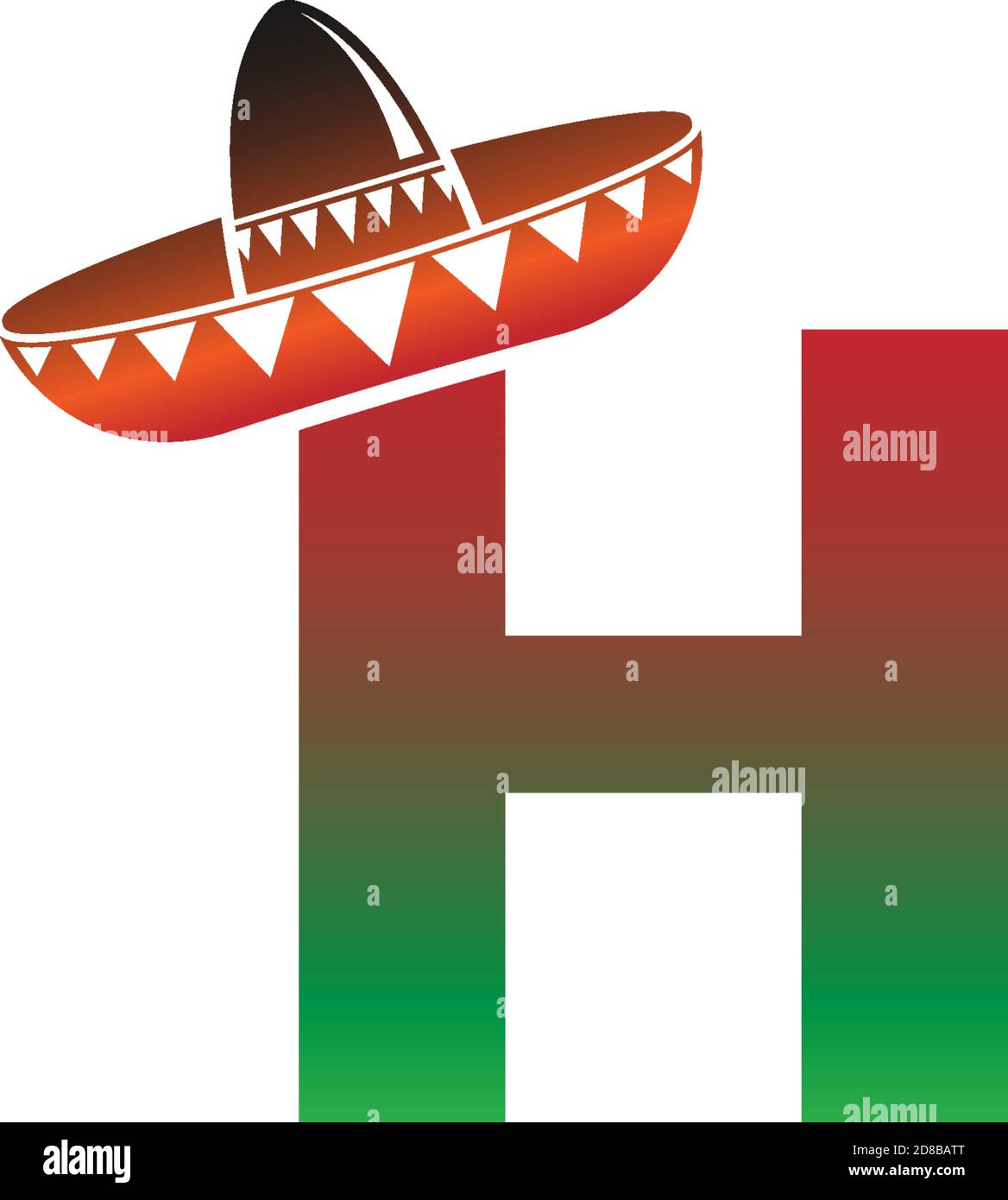 Letter H Mexican hat concept design illustration Stock Vector Image ...