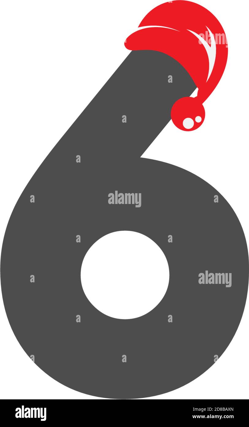 Number 6 Santa hat concept design illustration Stock Vector Image & Art ...