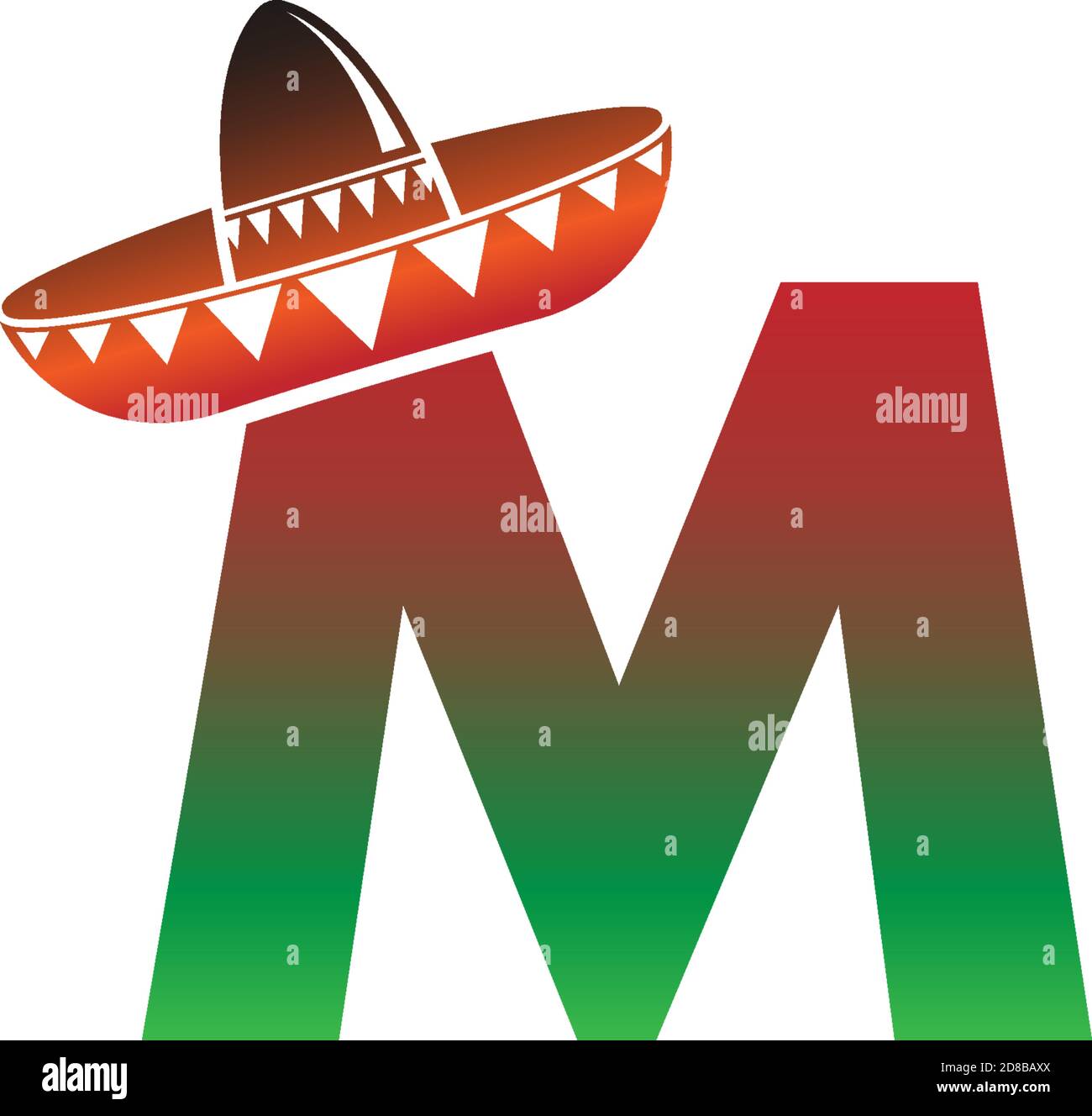 Letter M Mexican hat concept design illustration Stock Vector Image ...