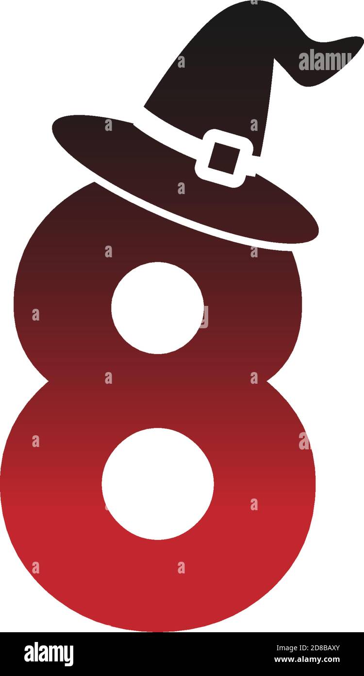 Number 8 witch hat concept design Illustrator Stock Vector Image & Art ...