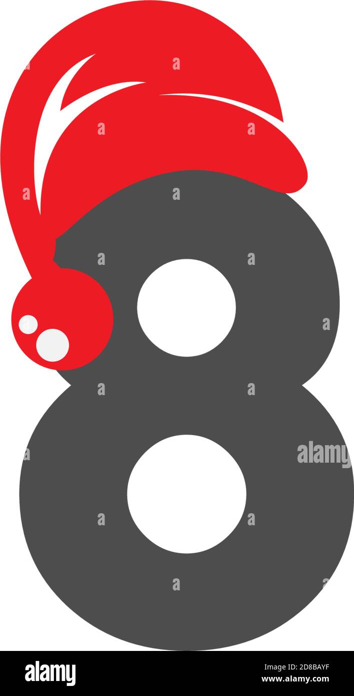 Number 8 Santa hat concept design illustration Stock Vector Image & Art ...