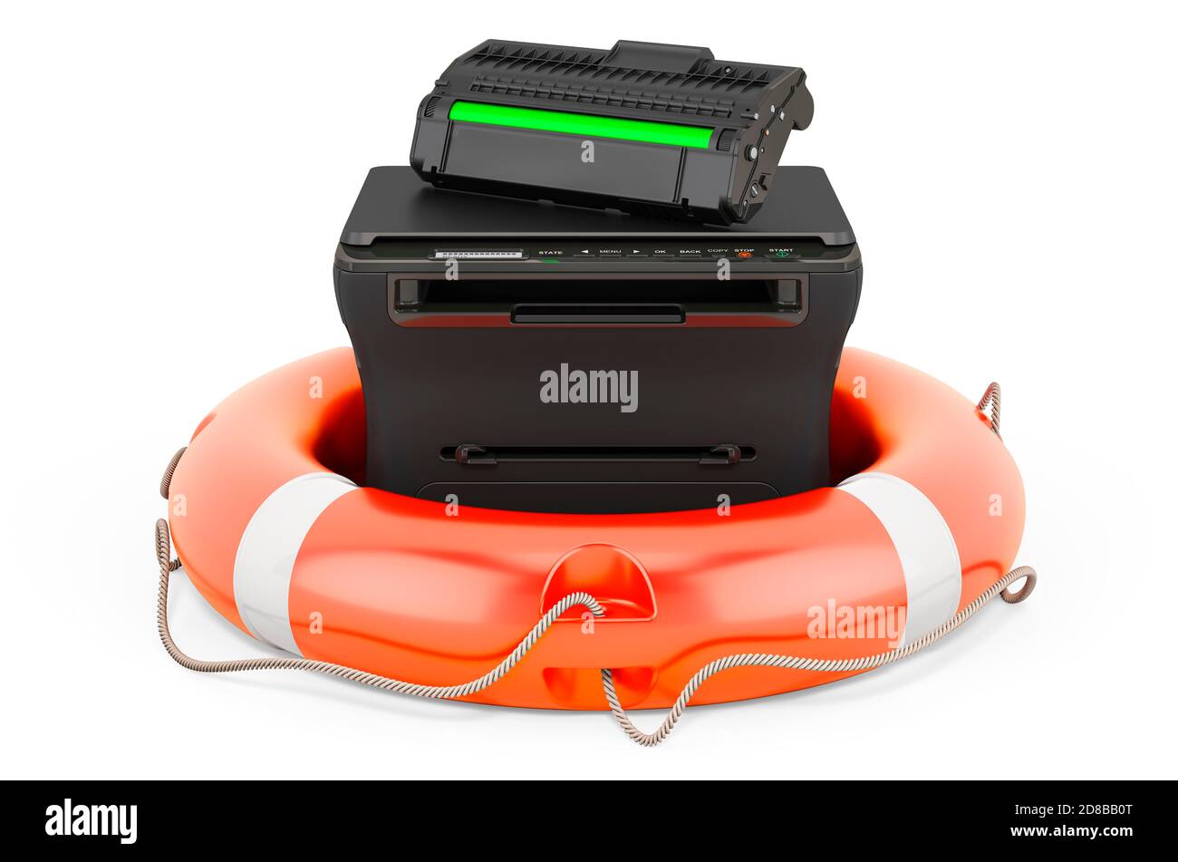 Service and repair of multifunction printer MFP, 3D rendering isolated ...