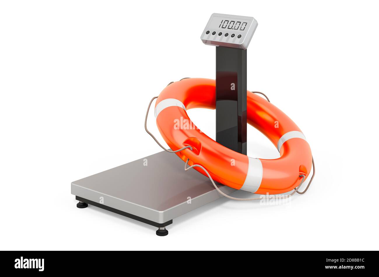 Service and repair of warehouse scales, 3D rendering isolated on white ...