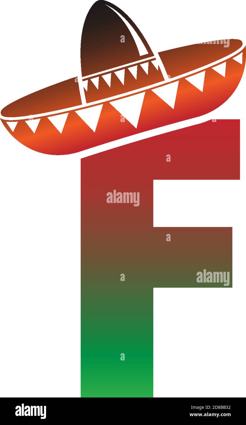 Letter F Mexican hat concept design illustration Stock Vector Image ...