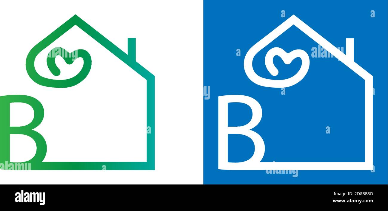 Letter B house with love icon logo template Stock Vector Image & Art ...