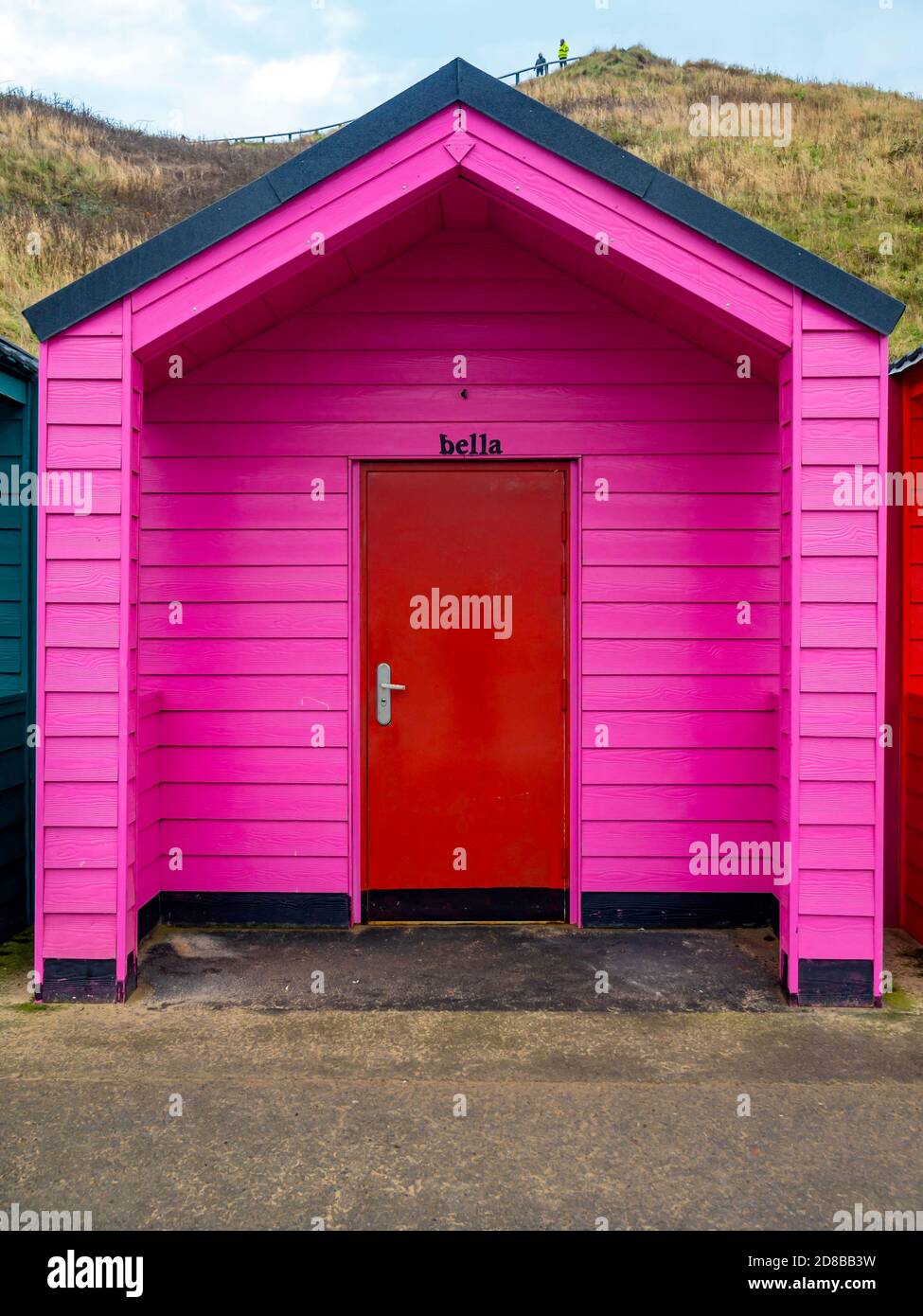One of the New Beach Huts on the Esplanade at Saltburn by the Sea North ...
