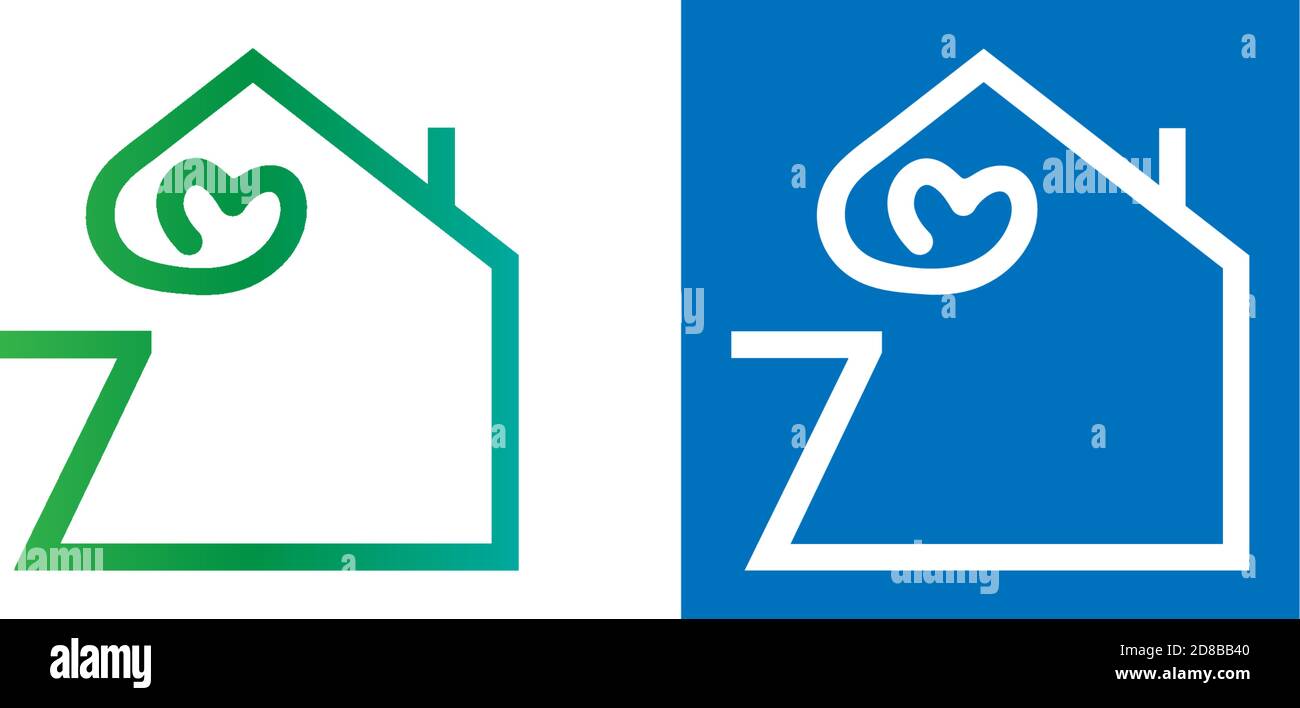 Number 7 house with love icon logo template Stock Vector Image & Art ...