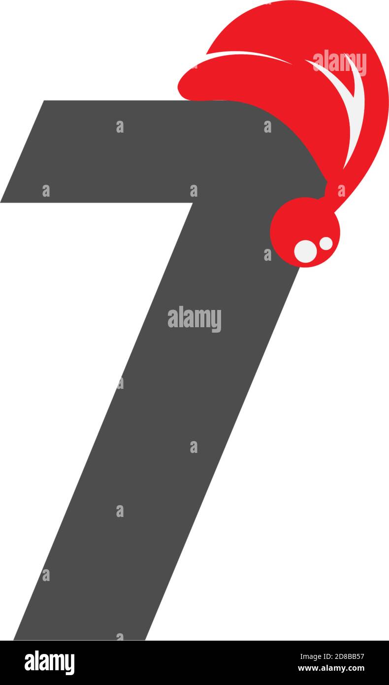 Number 7 Santa hat concept design illustration Stock Vector Image & Art ...