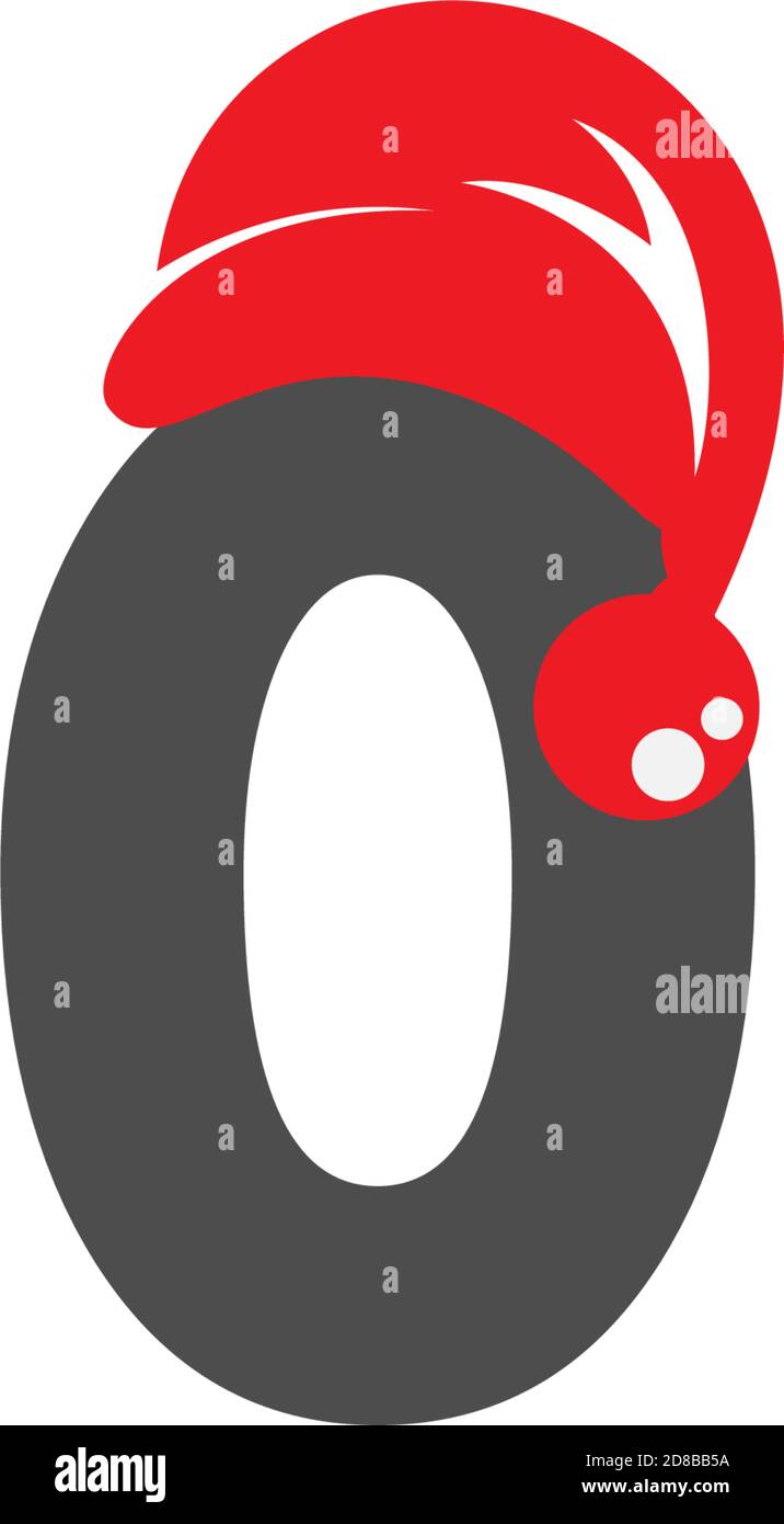 Number 0 Santa hat concept design illustration Stock Vector Image & Art ...