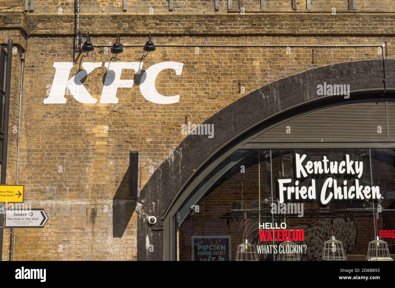 KFC fast food restaurant under the arches of Waterloo Station. London ...