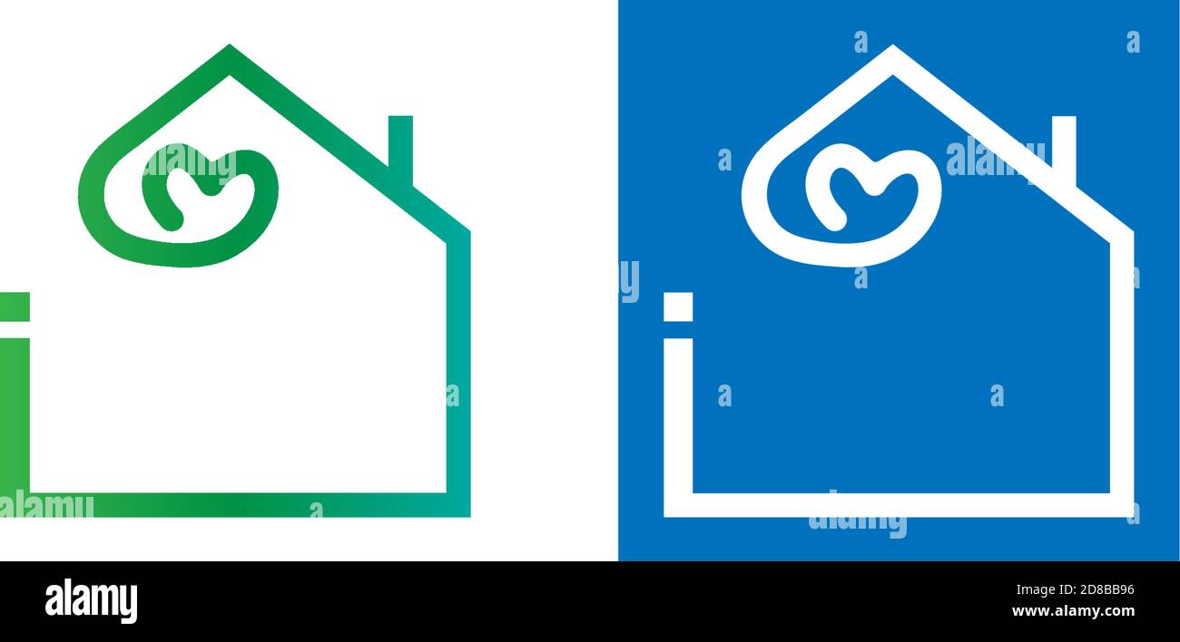 Letter I house with love icon logo template Stock Vector Image & Art ...