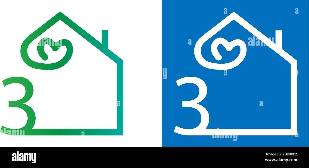 House number 3 sign Stock Vector Images - Alamy