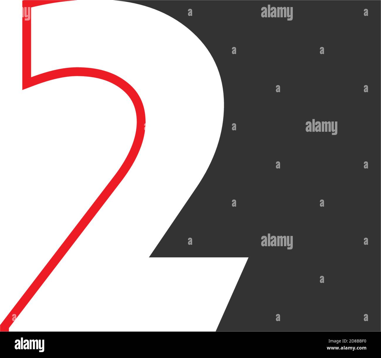 Number 2 on square design concept Stock Vector Image & Art - Alamy