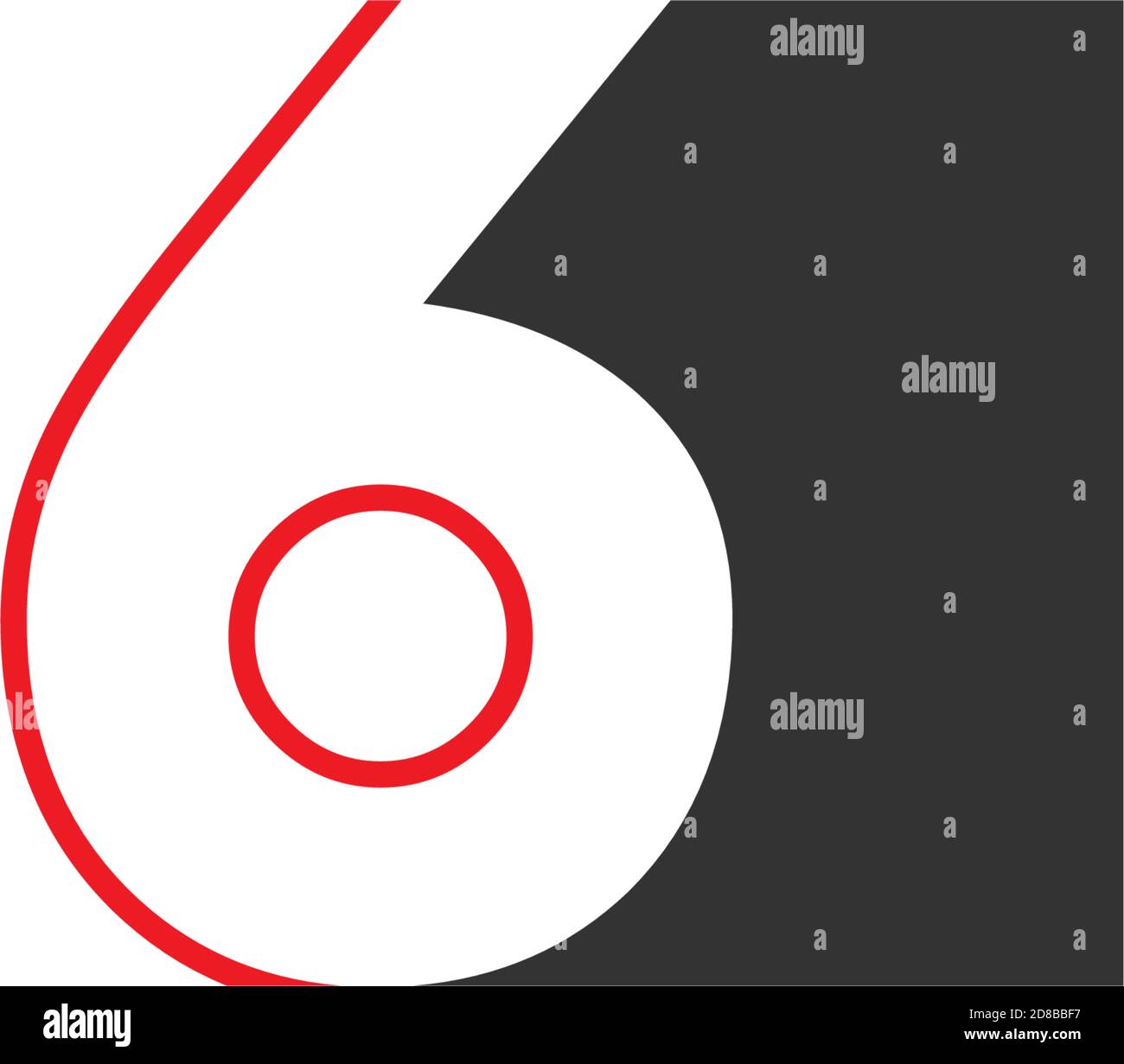 Number 6 on square design concept Stock Vector Image & Art - Alamy