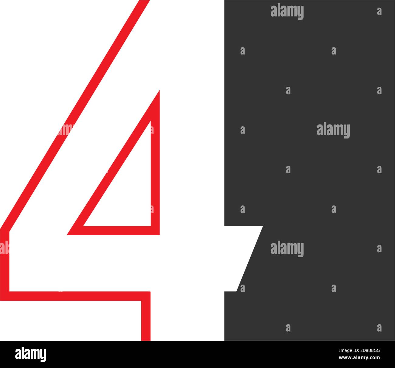 Number 4 on square design concept Stock Vector Image & Art - Alamy