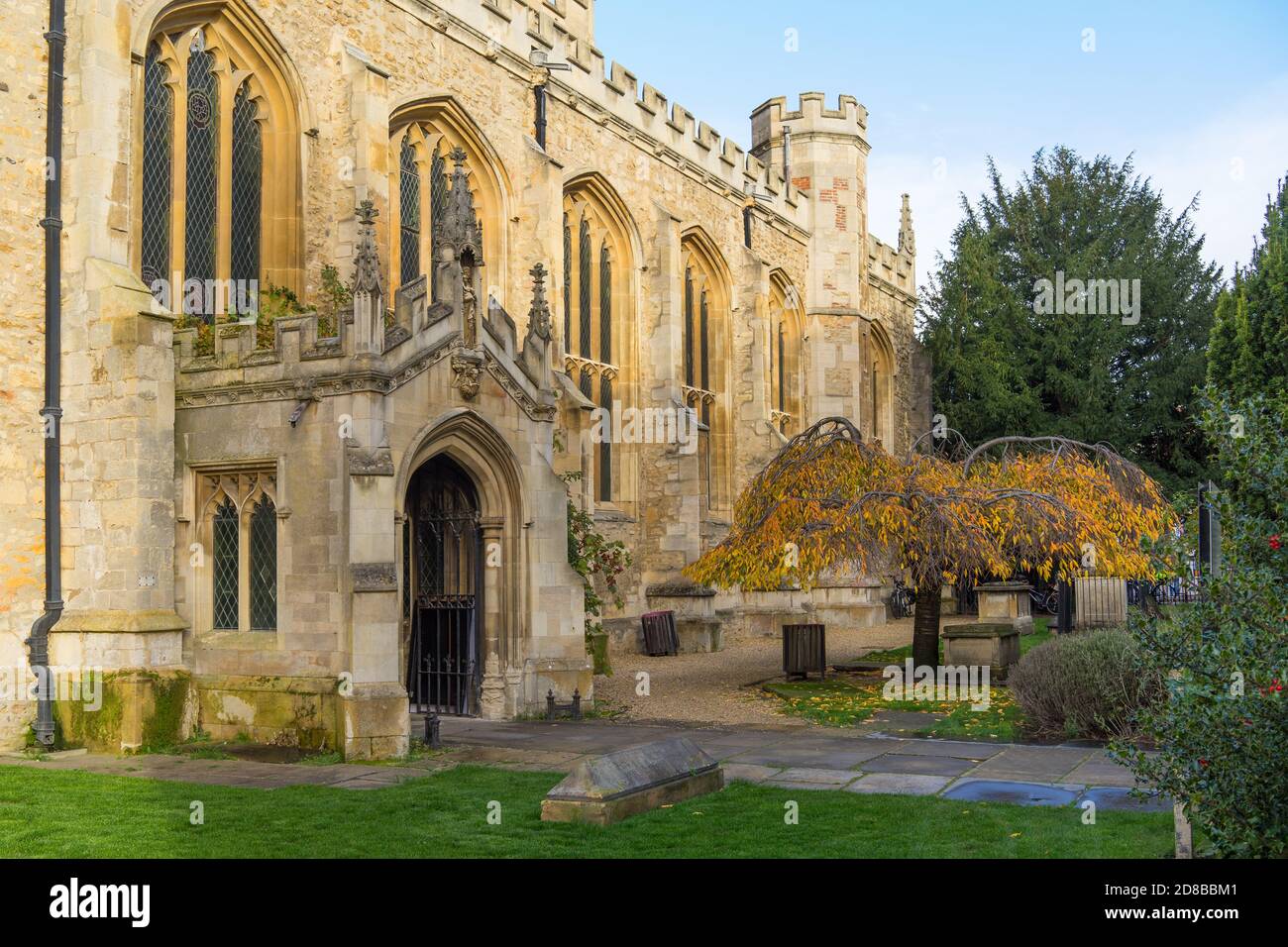 Outside Great St Mary's, the University Church in the autumn sun ...