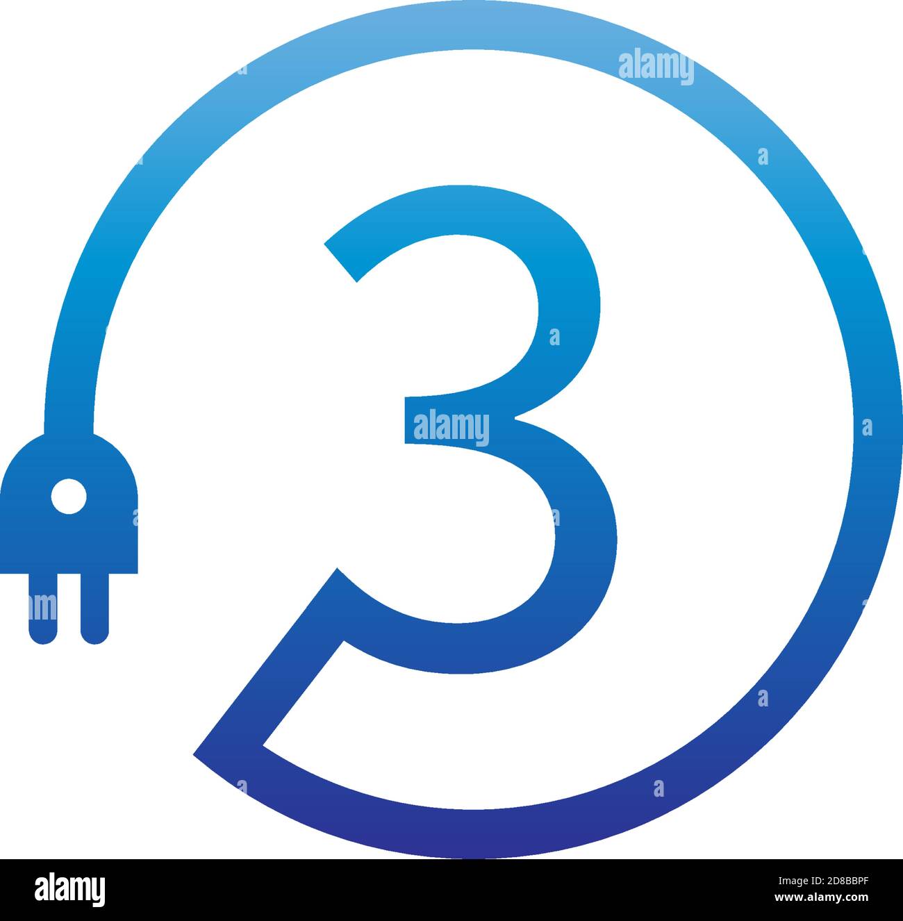 Power cable forming number 3 logo icon Stock Vector Image & Art - Alamy