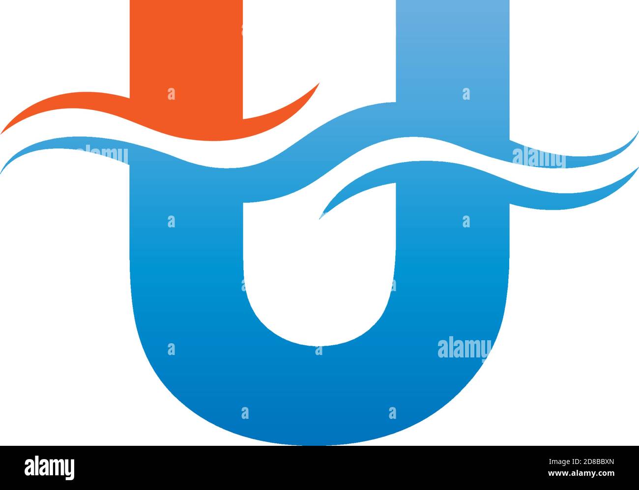 Mix of letter U with wave design concept Stock Vector Image & Art - Alamy