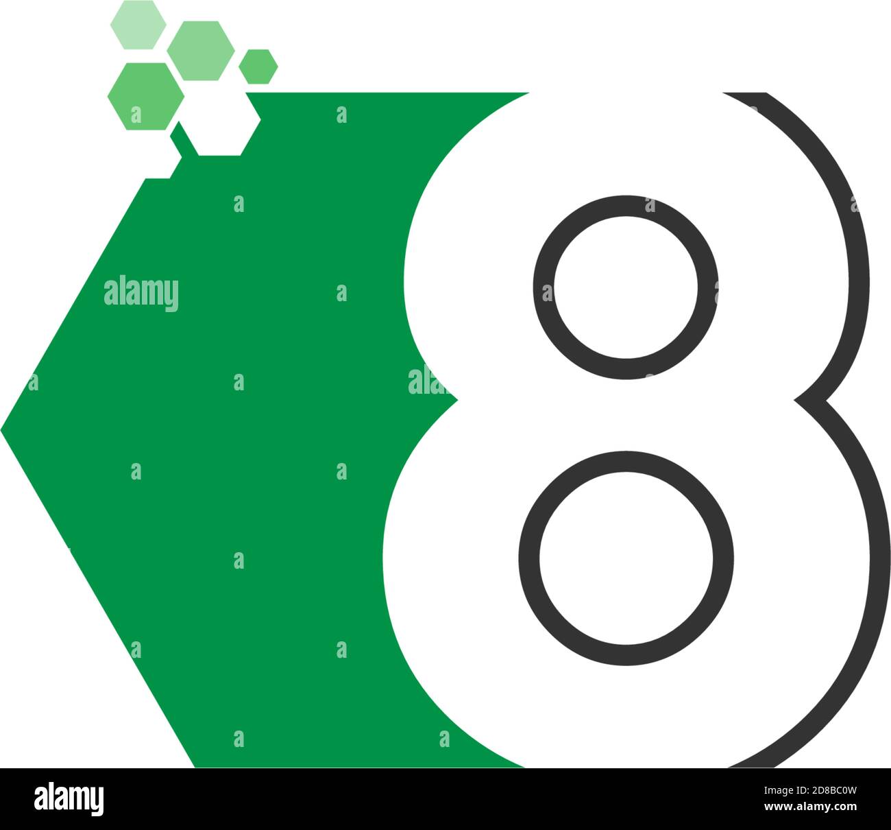 Number 8 on hexagon icon design concept Stock Vector Image & Art - Alamy
